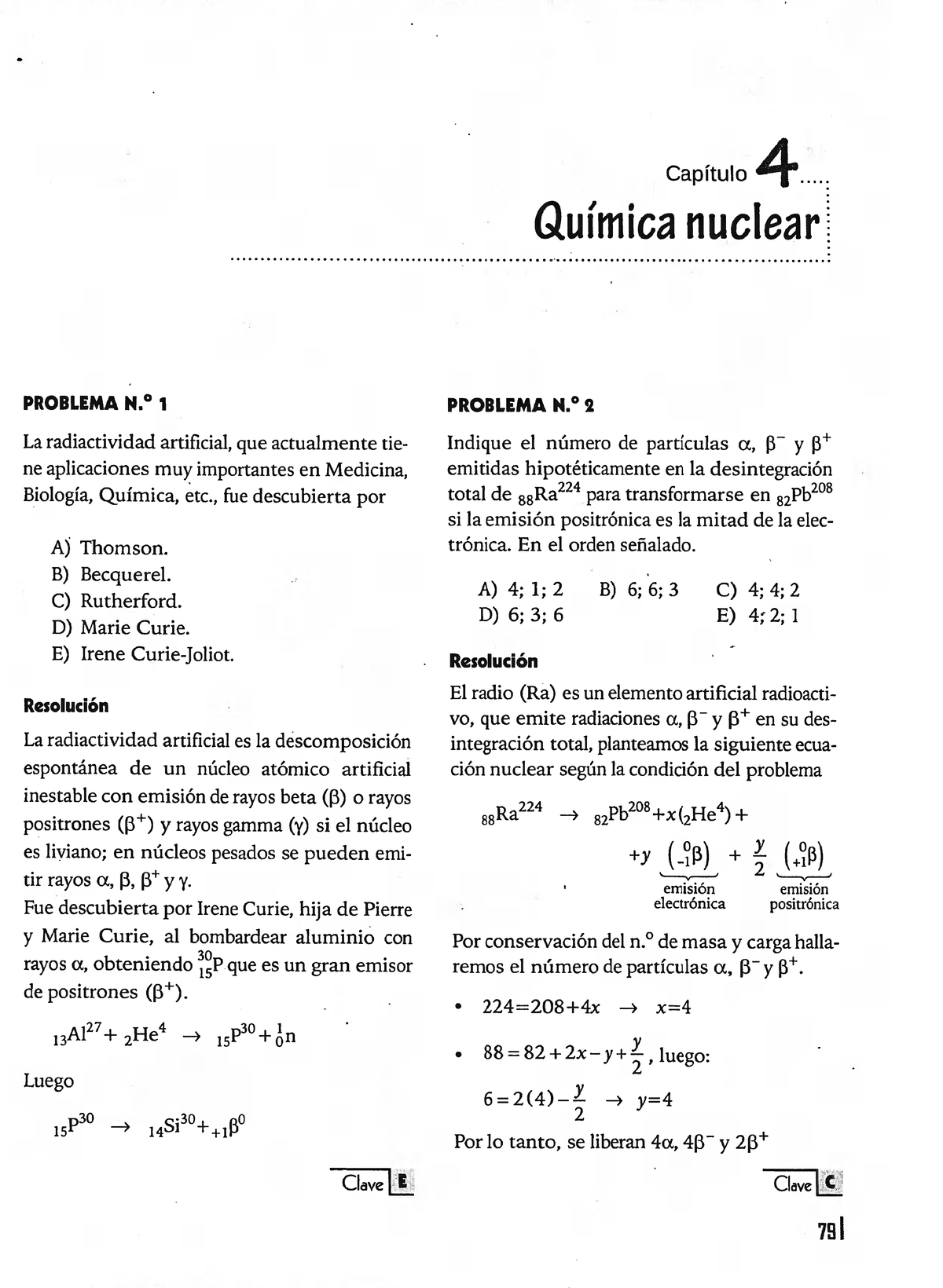 Ejercicios de quimica nuclear - Capítulo 4 Química nuclear PROBLEMA 1 ...