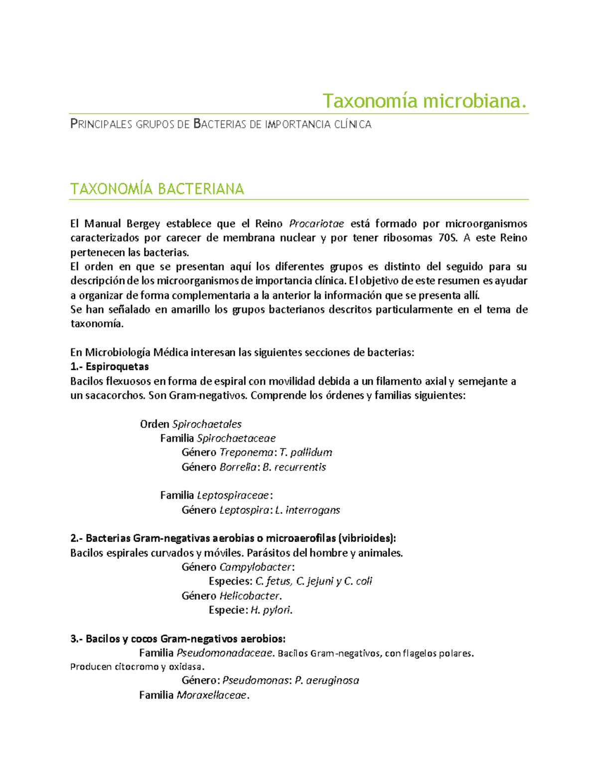 Bacterias patógenas parte 1 - Taxonomía microbiana. PRINCIPALES GRUPOS ...
