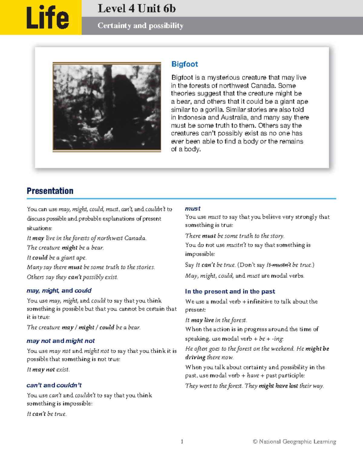 UNIT 6b - Ninguno - ####### 1 © National Geographic Learning Life Level ...