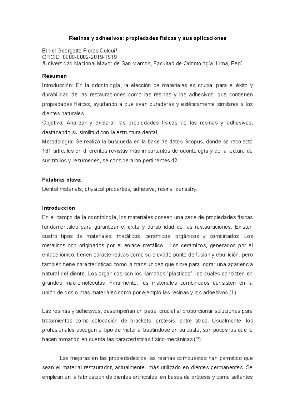 Resinas y adhesivos propiedades físicas y sus aplicaciones - Resinas y ...