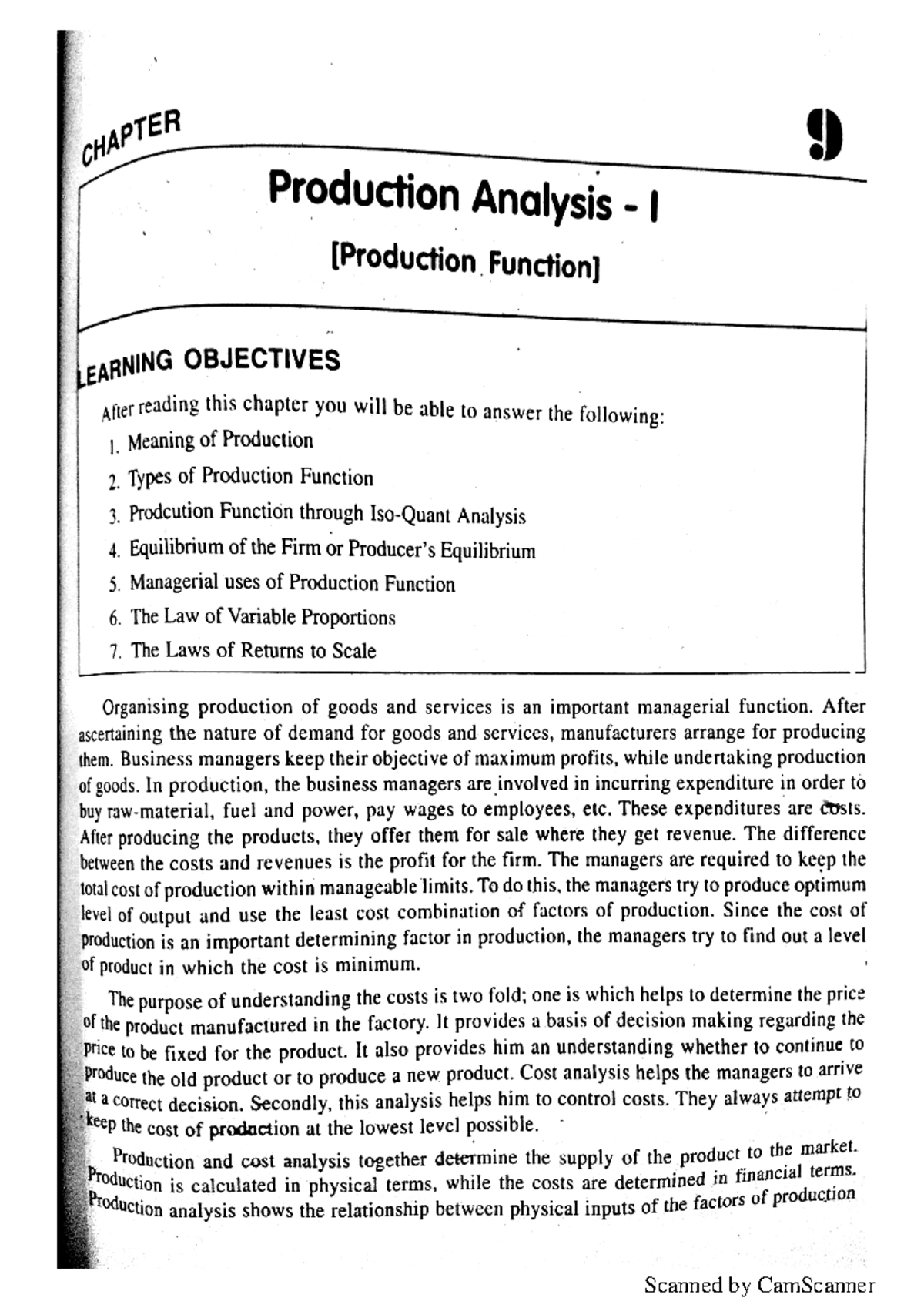 Production Analysis - Economics - Studocu