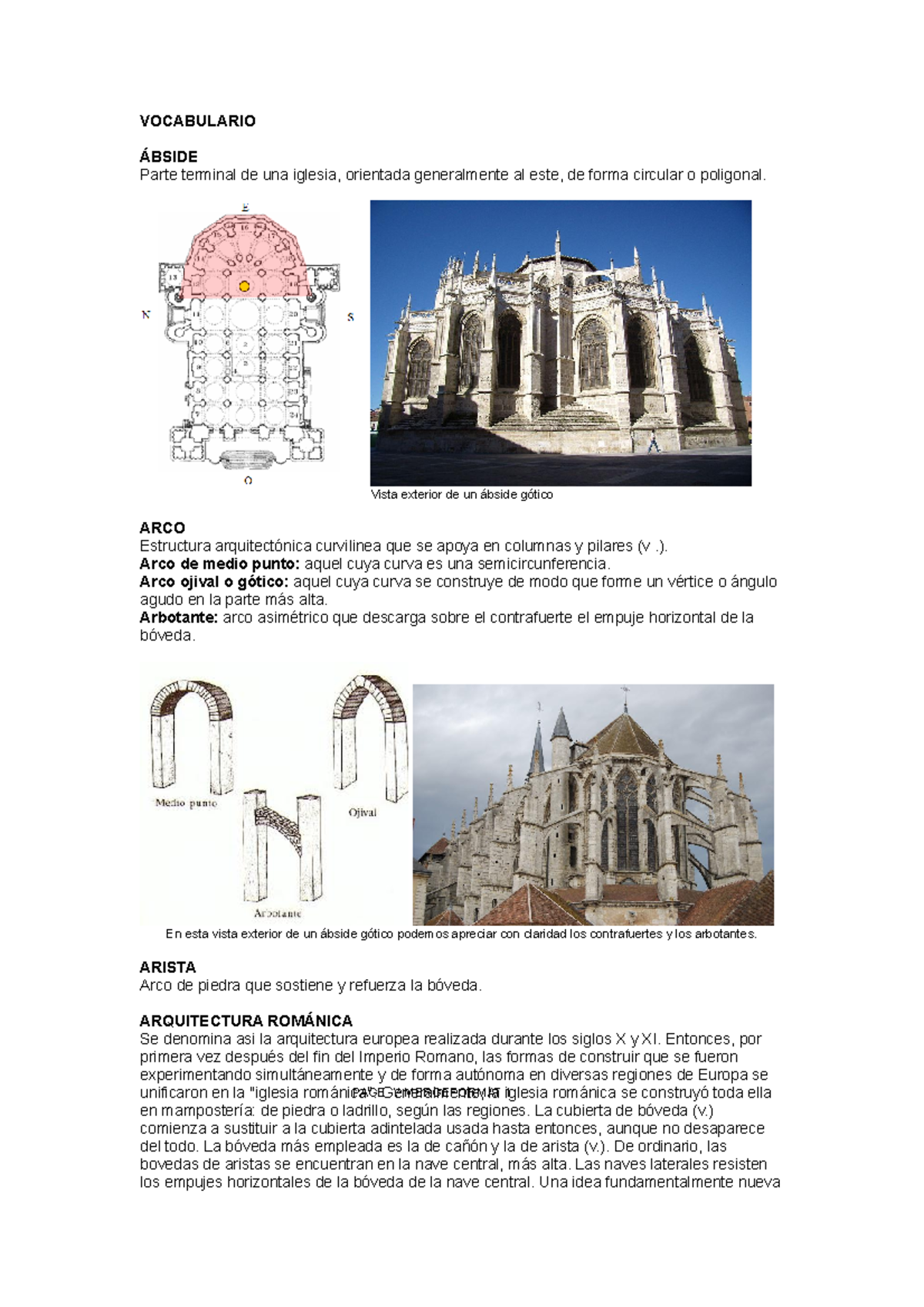 Vocabulario - VOCABULARIO ÁBSIDE Parte terminal de una iglesia ...