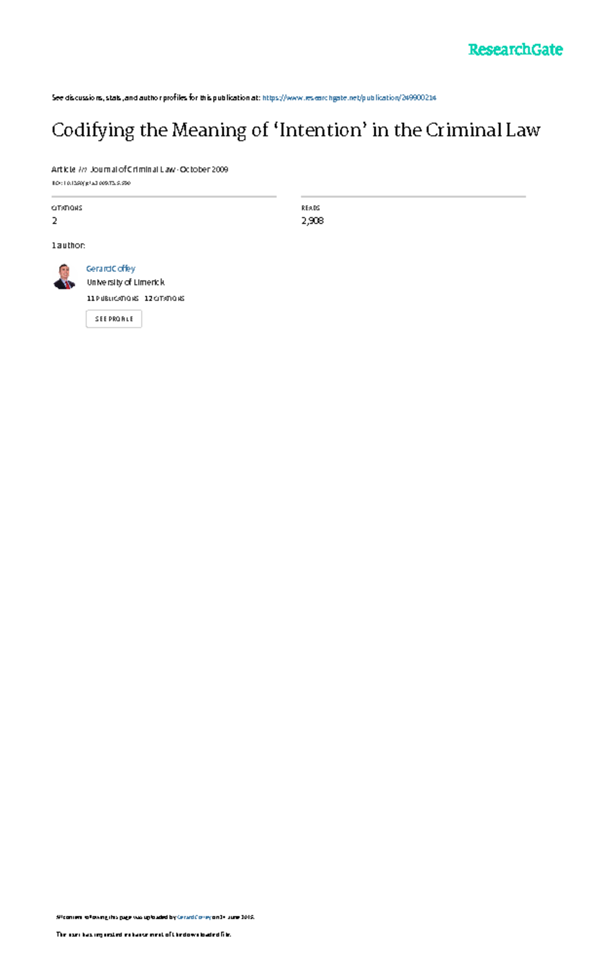 Codifyingthe Meaningof Intention - Criminal law - Studocu