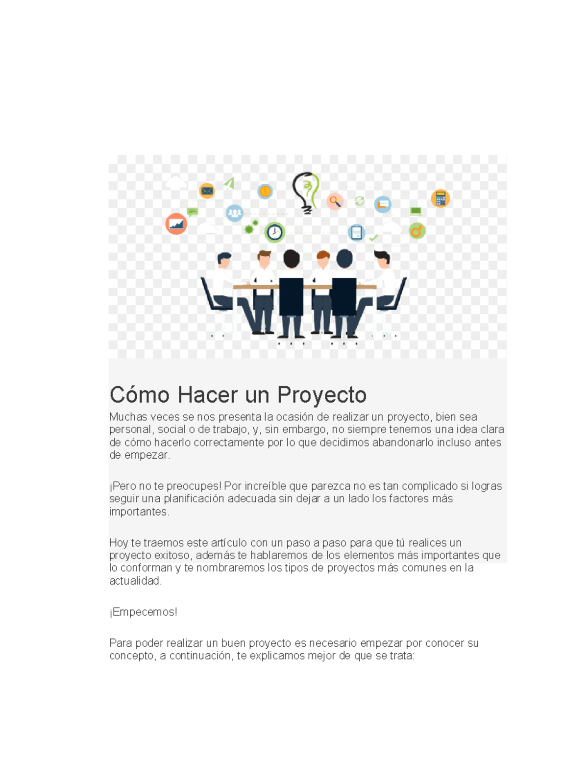 Cómo Hacer un Proyecto - Cómo Hacer un Proyecto Muchas veces se nos ...