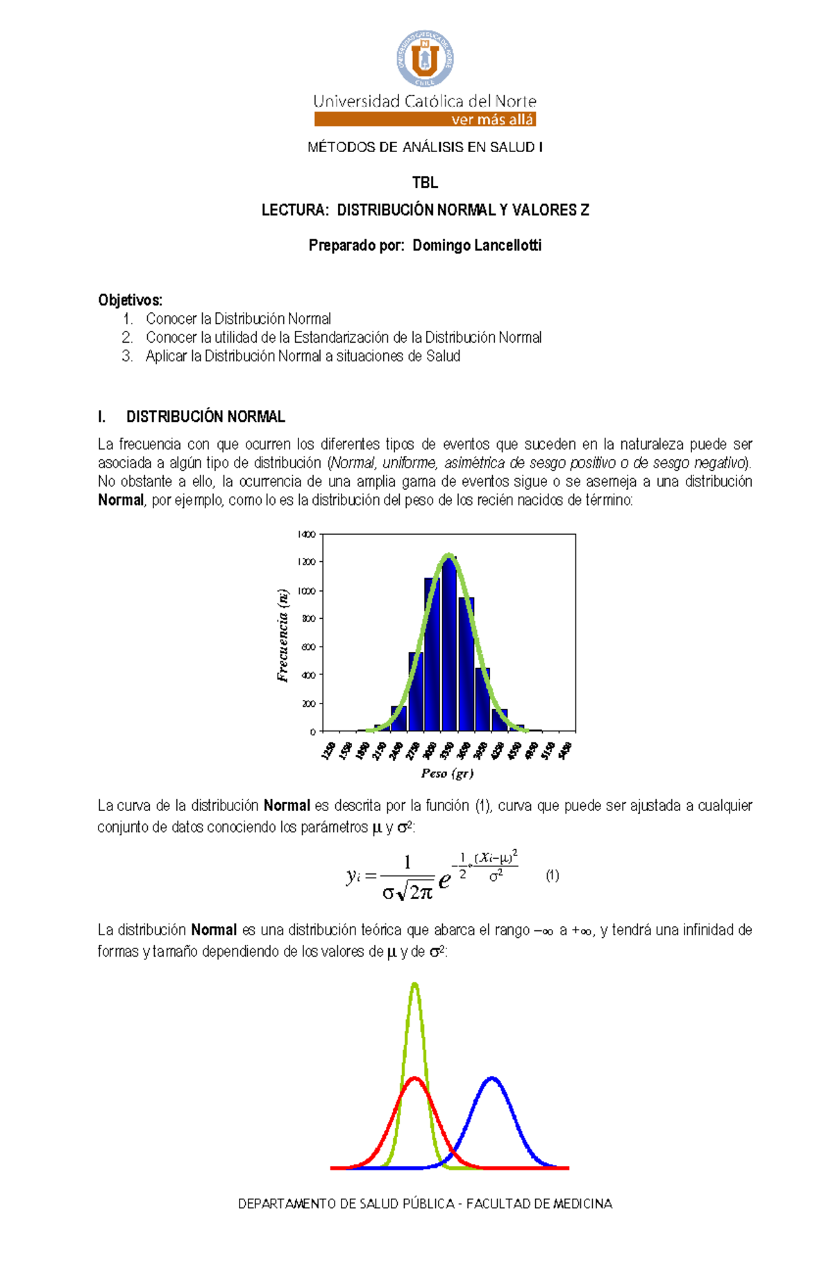 Lectura Distribucion Normal - TBL LECTURA: DISTRIBUCIÓN NORMAL Y ...