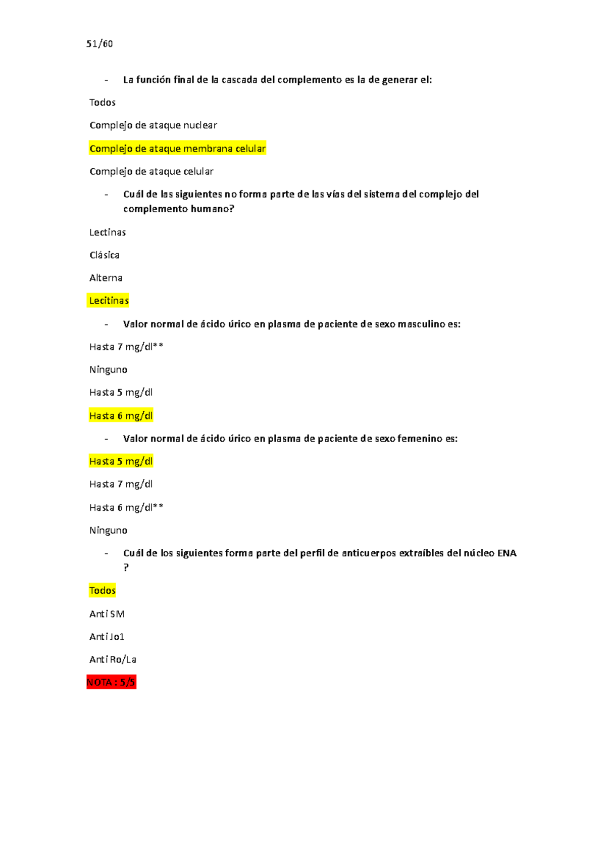 Corregido 1er parcial - examen - La función final de la cascada del ...