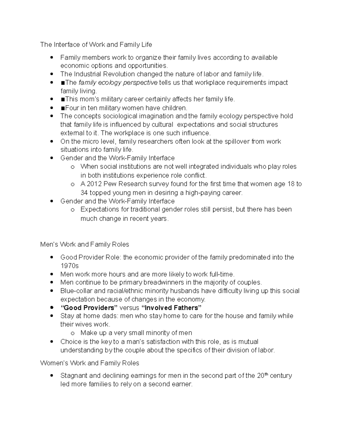 Interference of work and family life - The Interface of Work and Family ...