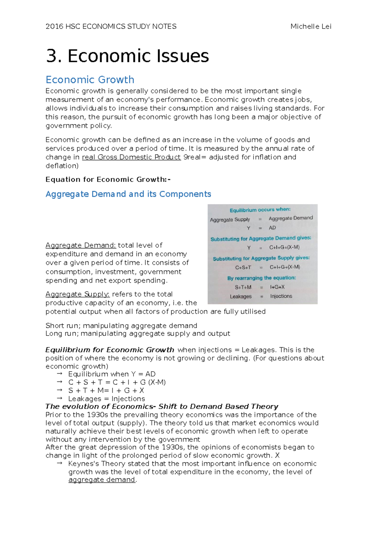 3. Economic Issues - 3. Economic Issues Economic Growth Economic growth ...