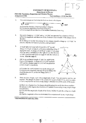 PHY241 T1 2024 Solutions - UNIVERSITY OF BOTSWANA Department of Physics - PHY 241: Advanced ...