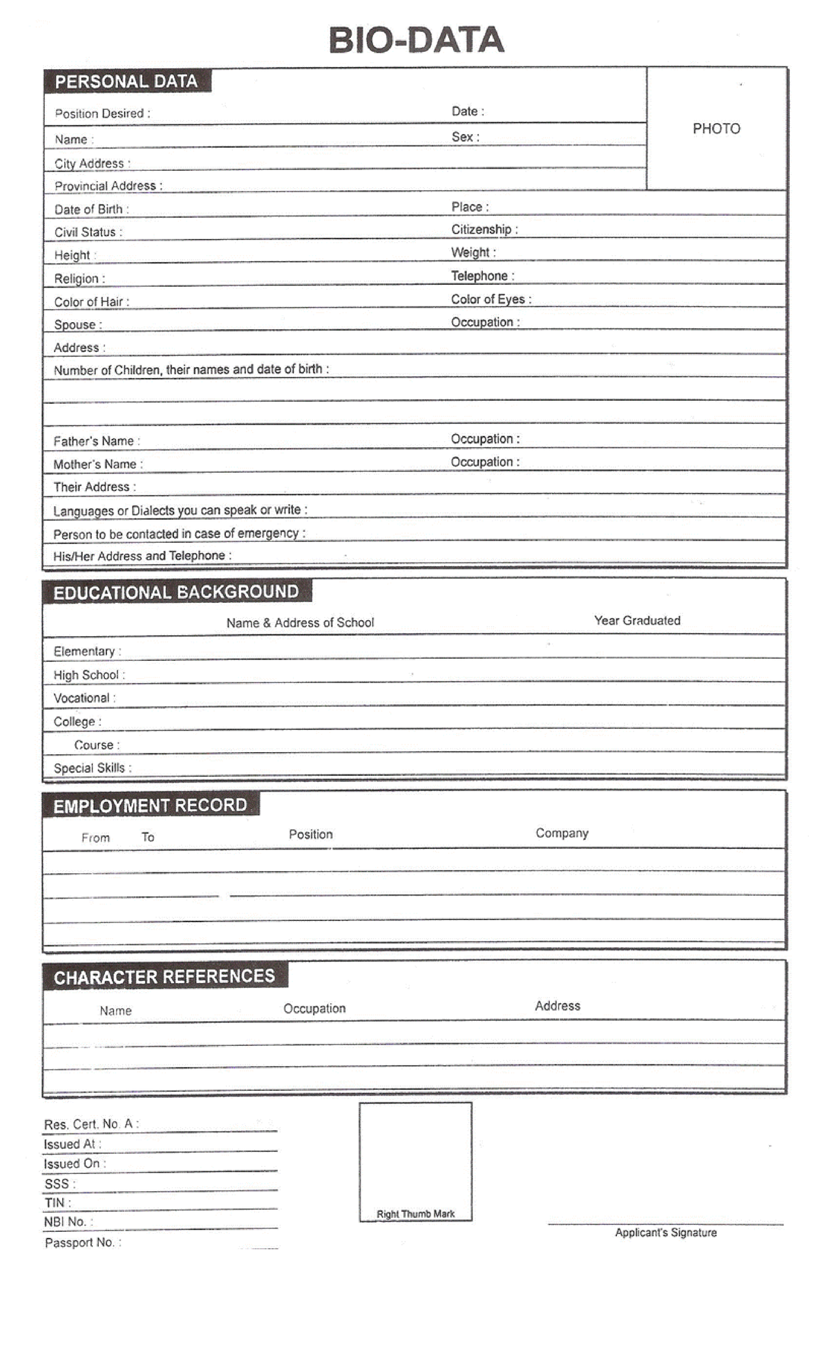 biodata resume cv - Science, Technology, Engineering, Mathematics - Studocu