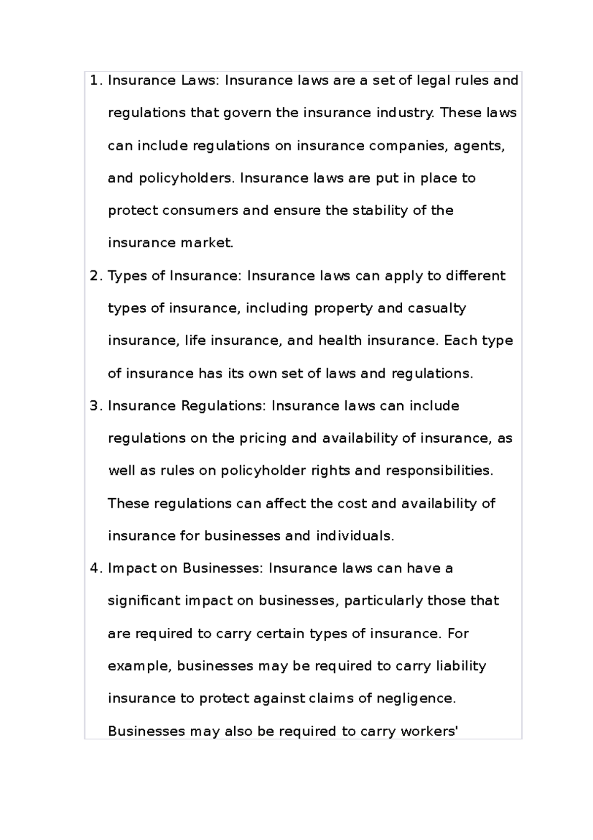 Insurance Laws and their significance for businesses - Insurance Laws ...