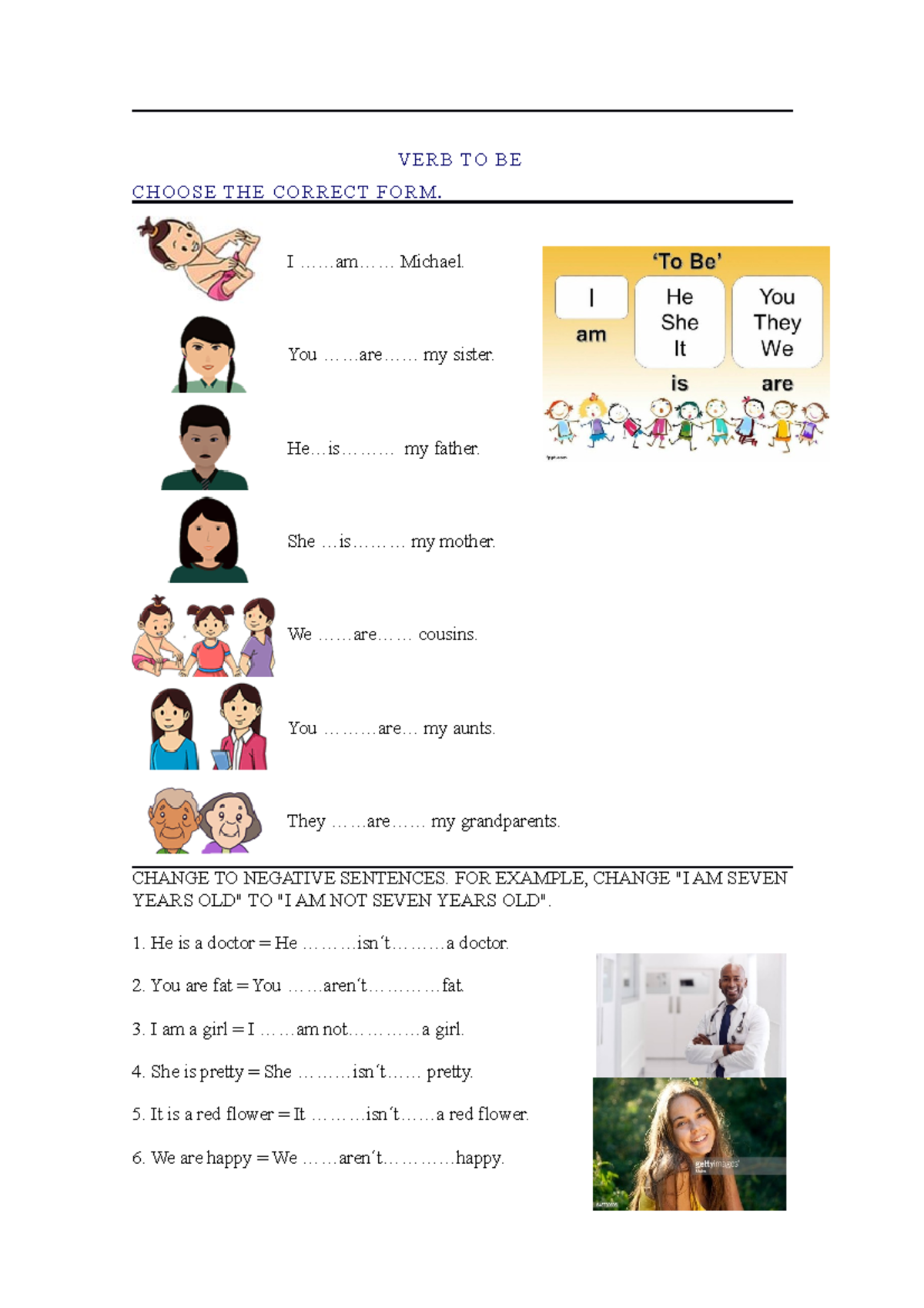 Ingles tarea - V ERB TO BE CH O O S E TH E CO RRECT F O RM. I ...
