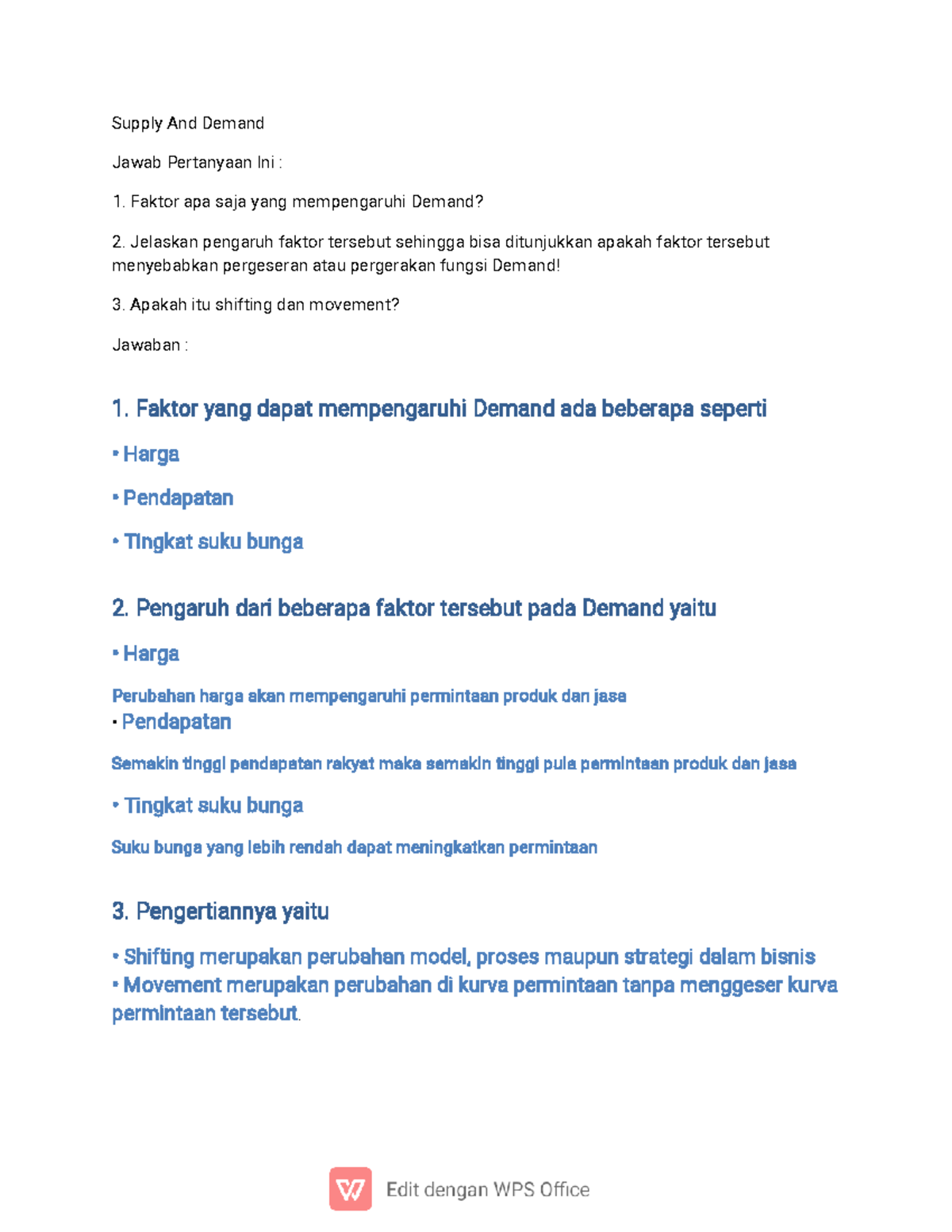 Studoco 10 - Just sharing - Supply And Demand Jawab Pertanyaan Ini ...