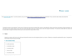 Mastering Physics Ch 08 HW, Trading Momenta in a Collision - 1 of 1 Two particles move - Studocu