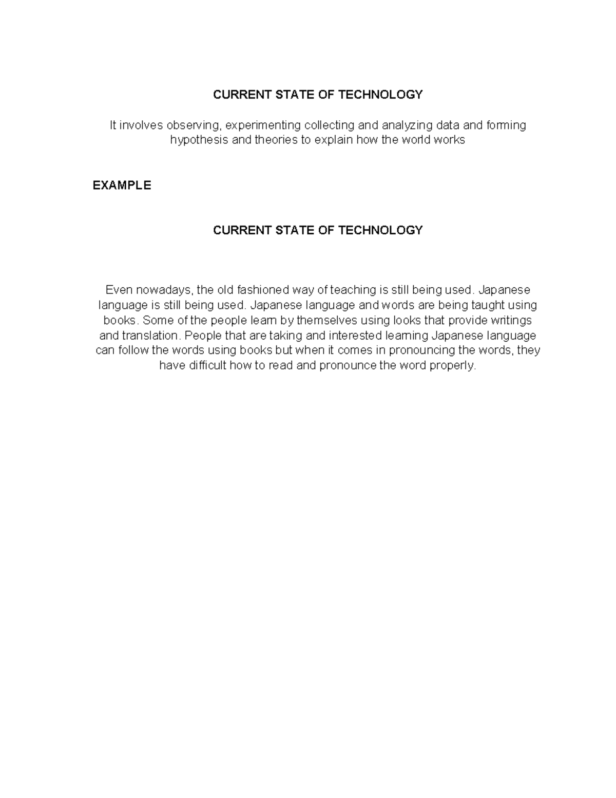 3 Current State of the Technology - CURRENT STATE OF TECHNOLOGY It ...