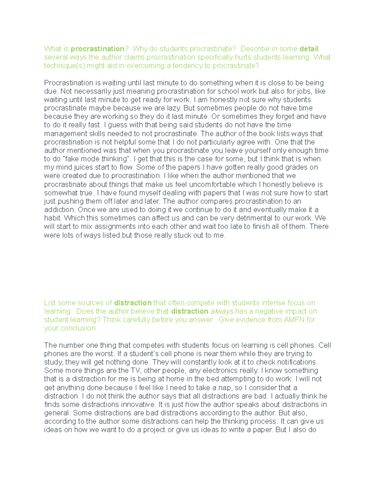 AMFN Assignment - Grade: A - What is procrastination? Why do students ...