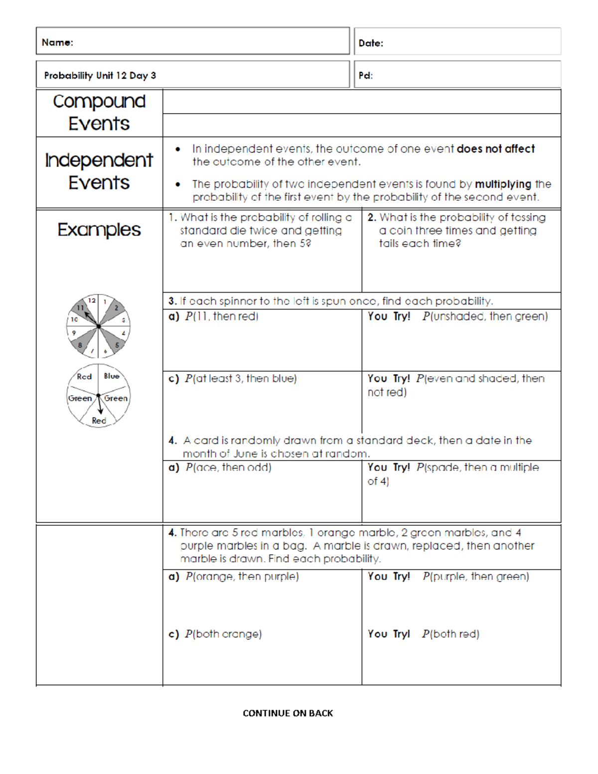 00 - Compound Probability Notes - ESPP 90Y - CONTINUE ON BACK - Studocu