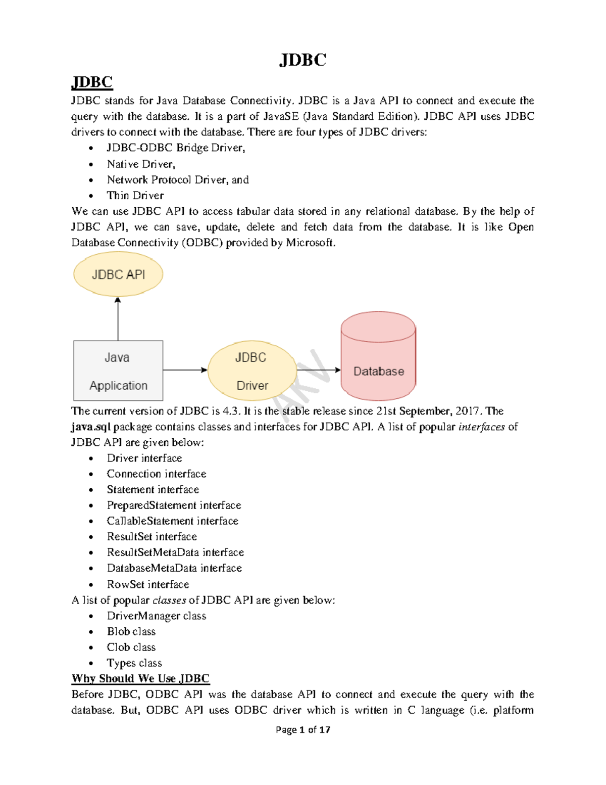 Jdbc Java Topic Jdbc Jdbc Jdbc Stands For Java Database Connectivity Jdbc Is A Java Api To