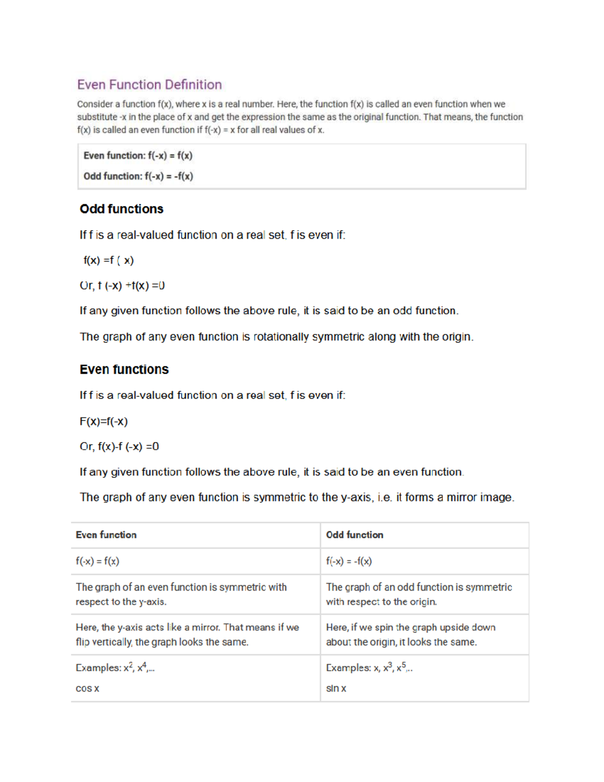 Odd Even Functions - complex analysis 1 - Studocu