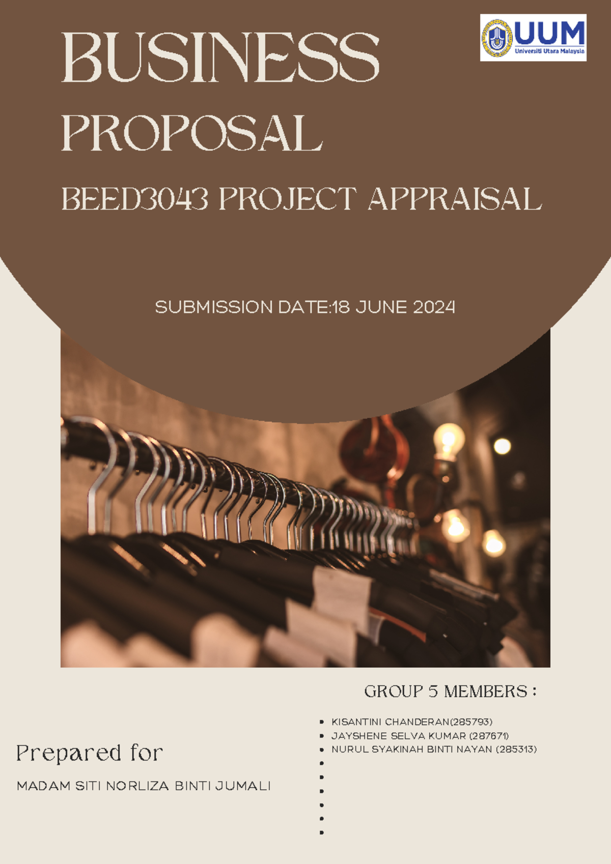 Project Appraisal business proposal - BUSINESS PROPOSAL SUBMISSION DATE ...