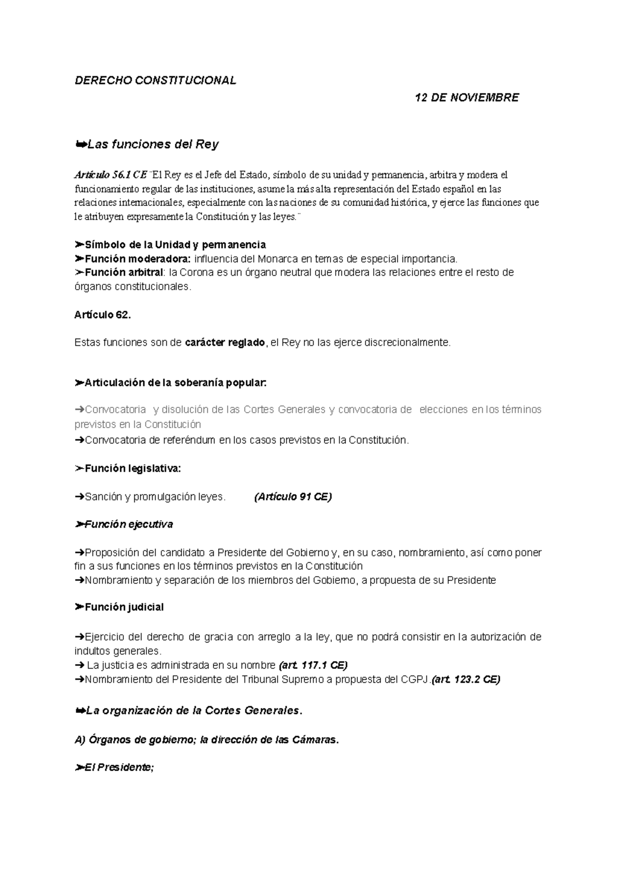 Derecho Constitucional 2 - DERECHO CONSTITUCIONAL 12 DE NOVIEMBRE ...