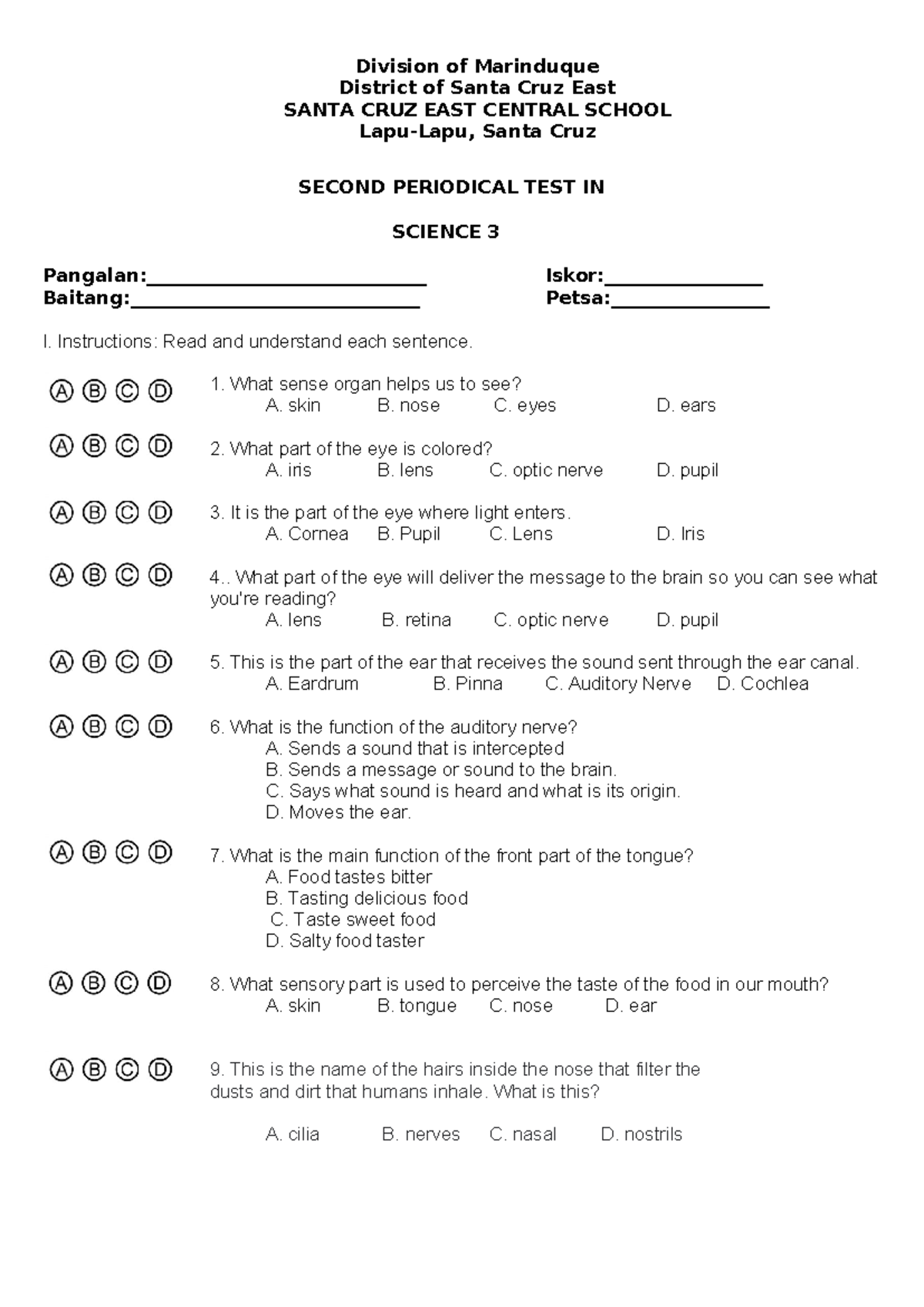 Second-Periodical-Test-Science-Regular-3-english -Checked - Division of ...