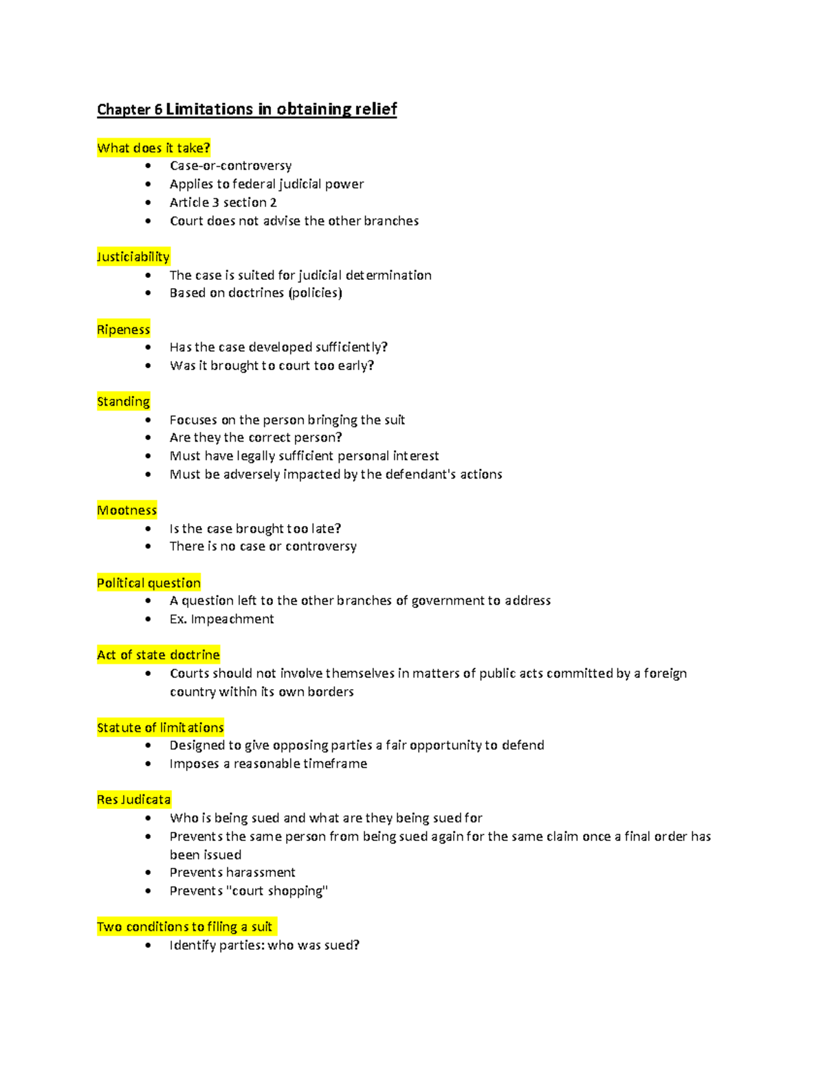 Exploring the Law Ch.-6-11 - Chapter 6 Limitations in obtaining relief ...