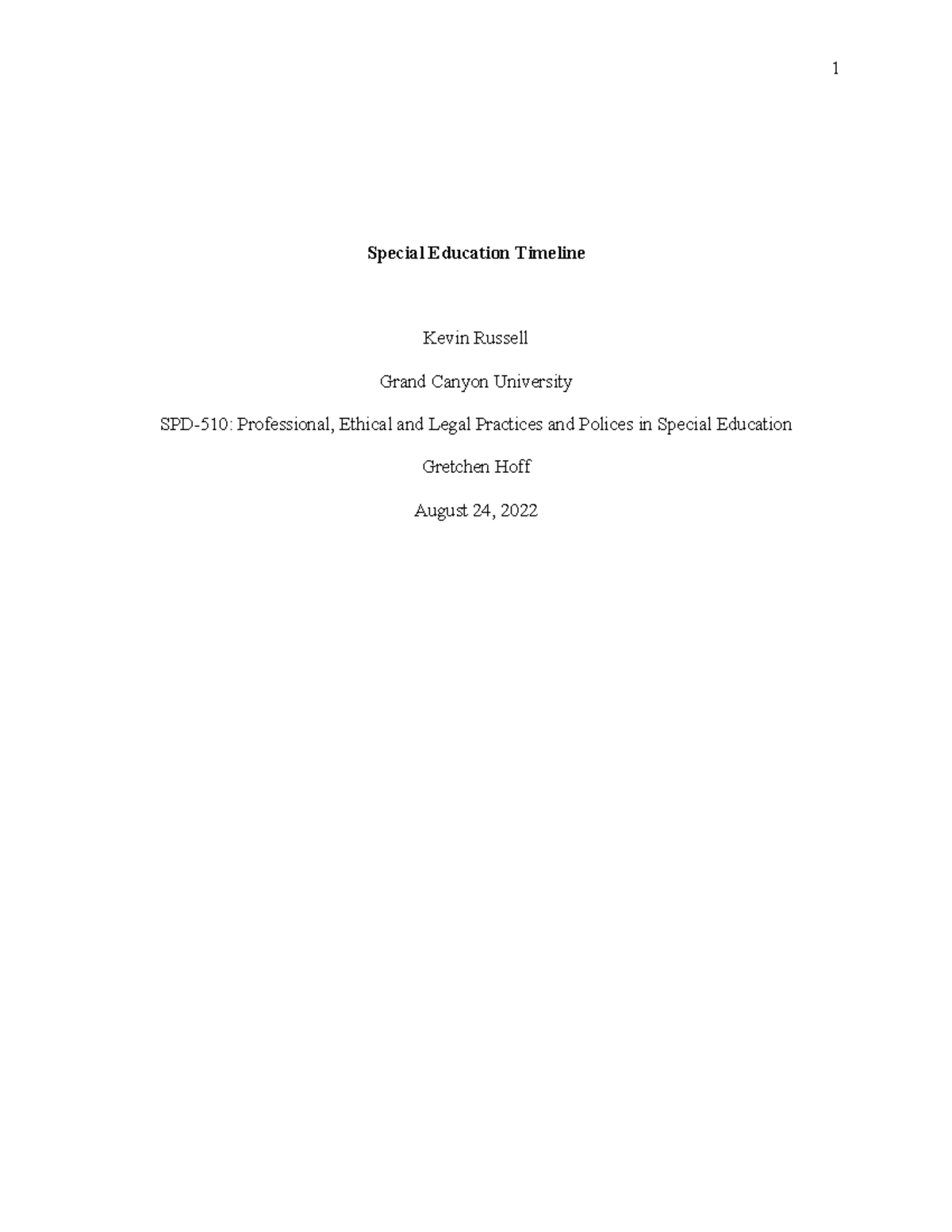 Special Education Timeline - Special Education Timeline Kevin Russell ...