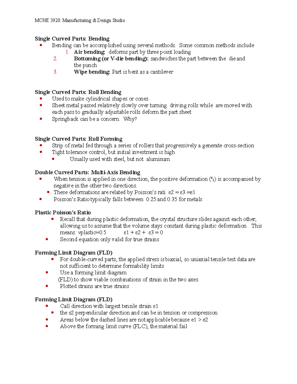Manufacturing Ch.8 Notes - MCHE 3920: Manufacturing & Design Studio ...