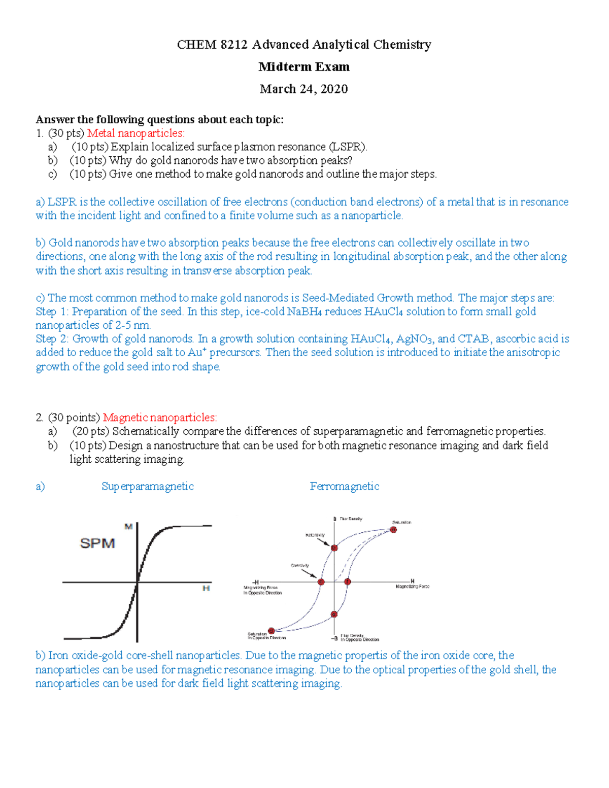 CHEM8212 Midterm Exam Answer Key-3 - CHEM 8212 Advanced Analytical ...
