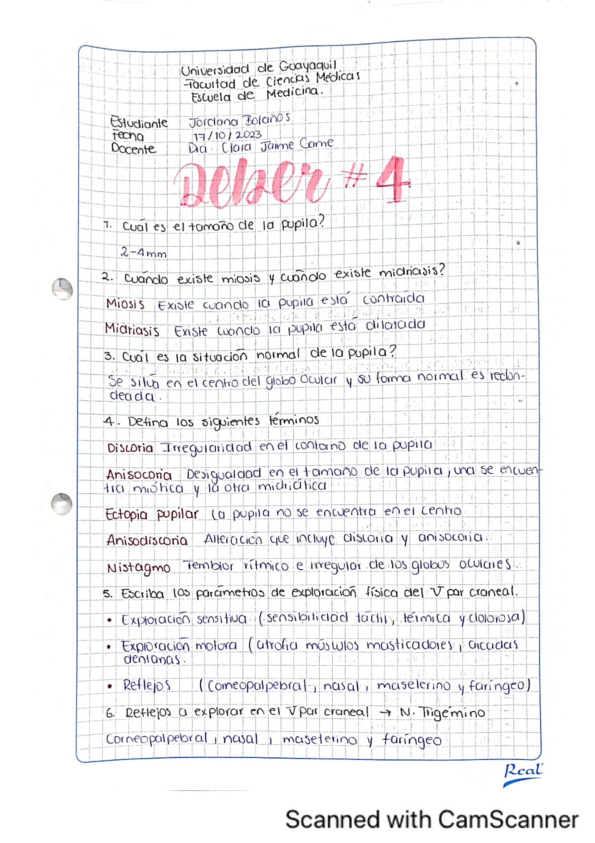 DEBER 4 DRA.CLARA JAIME - Semiología II - Studocu