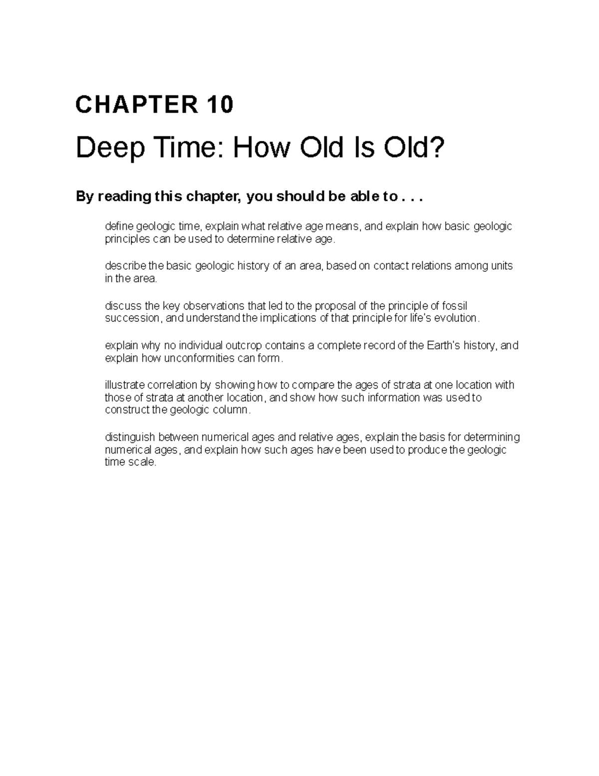 EPSC 201 - Textbook - Chapter 10 - CHAPTER 10 Deep Time: How Old Is Old ...