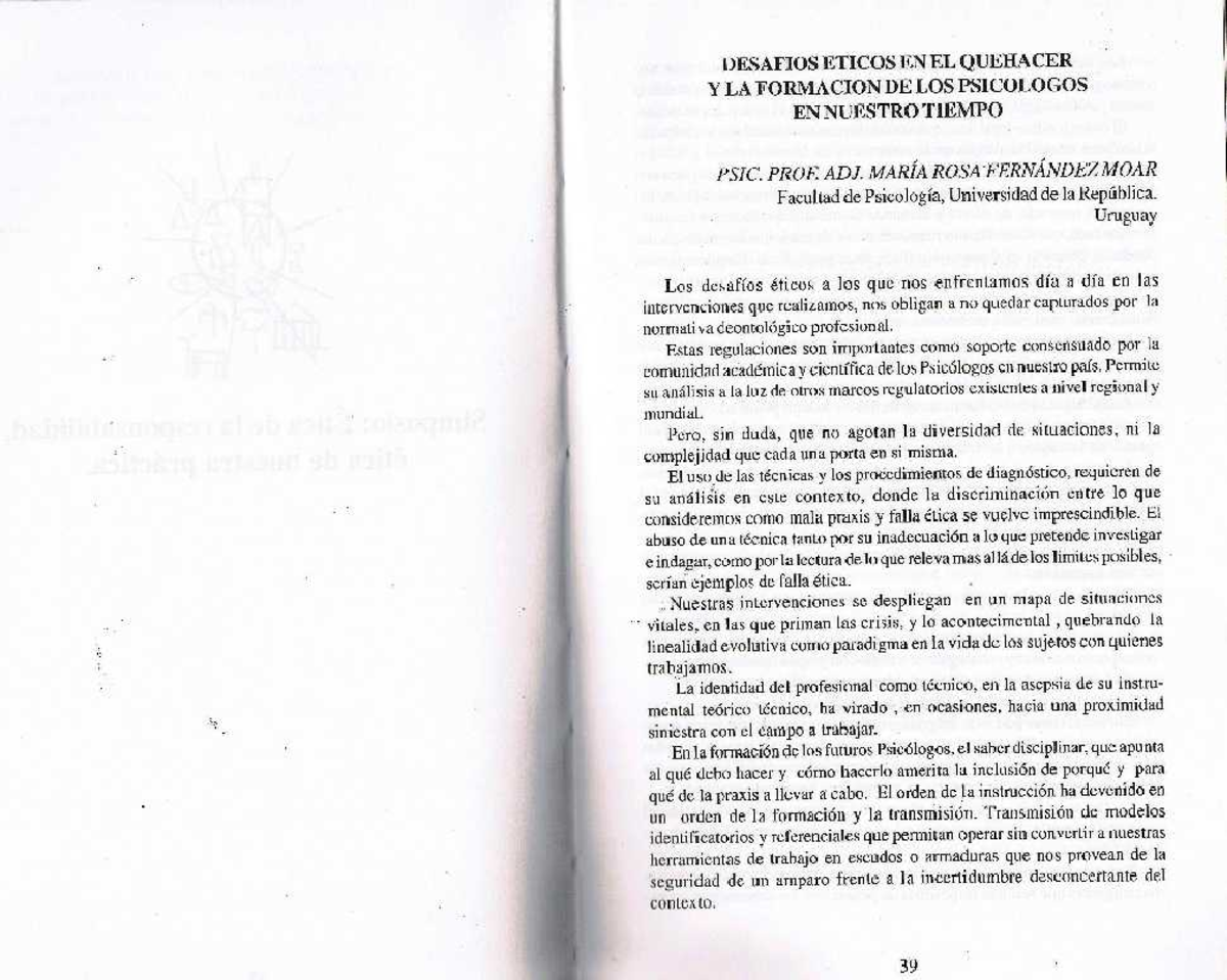 Fernández Moar Desafíos éticos en el quehacer y la formación de los ...