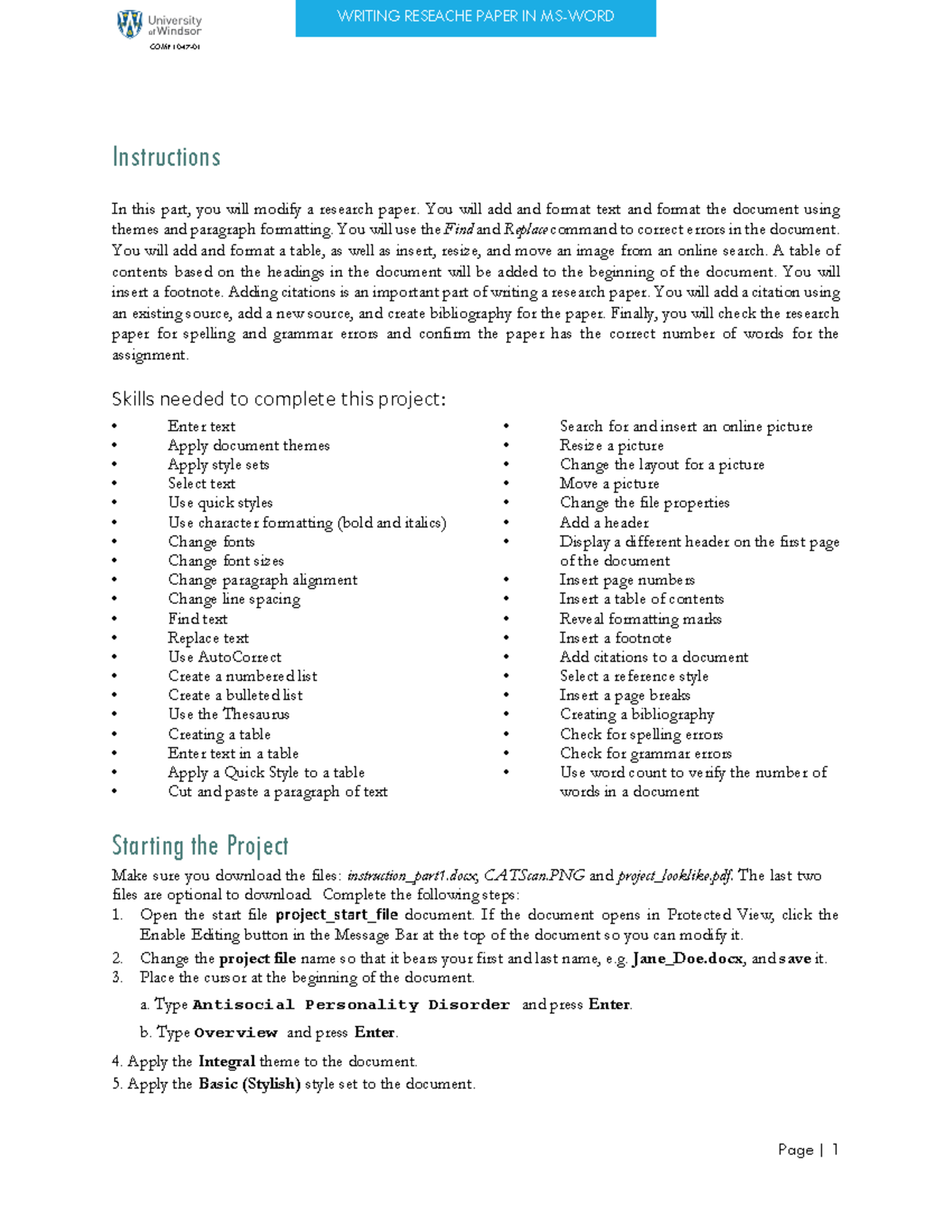 Writing Research Paper in Comp Instructions - Studocu