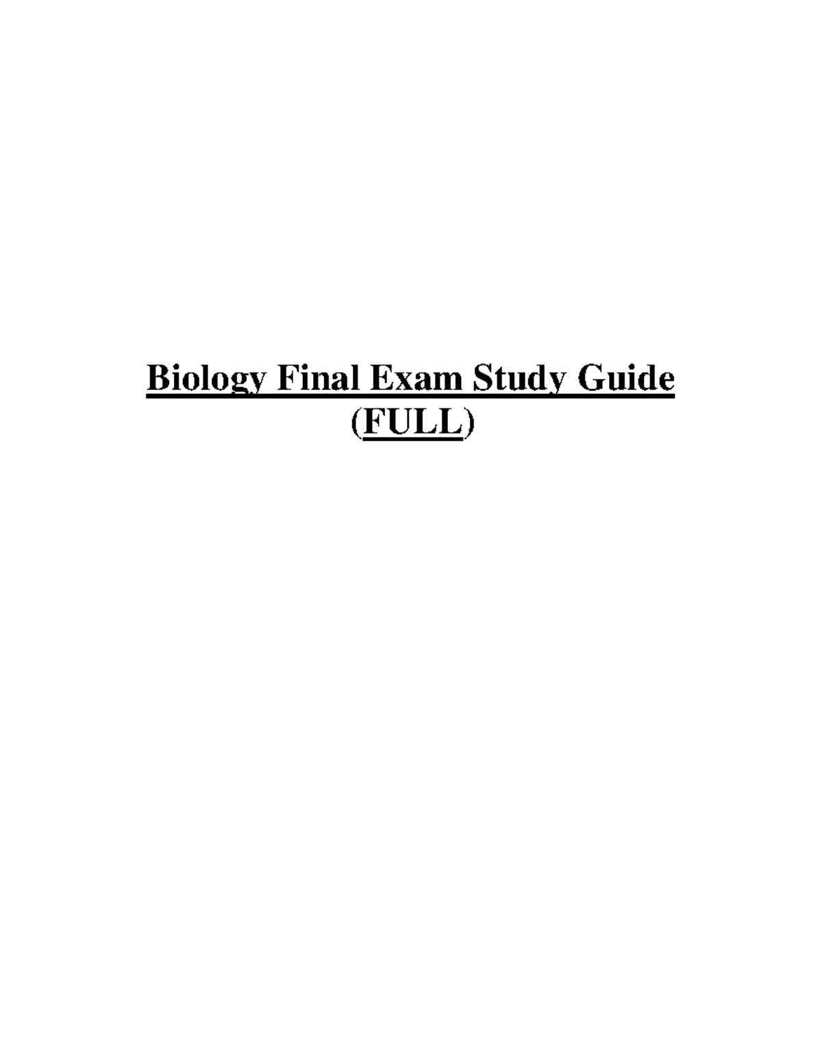 Biofinalfull - srsg - Biology Final Exam Study Guide (FULL) Chapter One ...