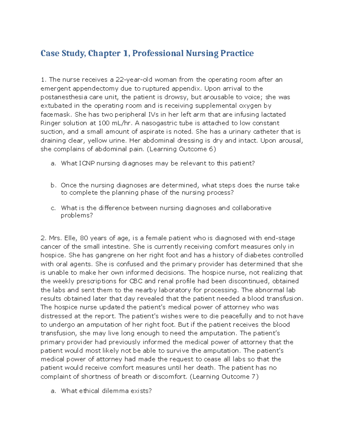 CS Chapter 01 - Case Study Chpater 1 - Case Study, Chapter 1 ...