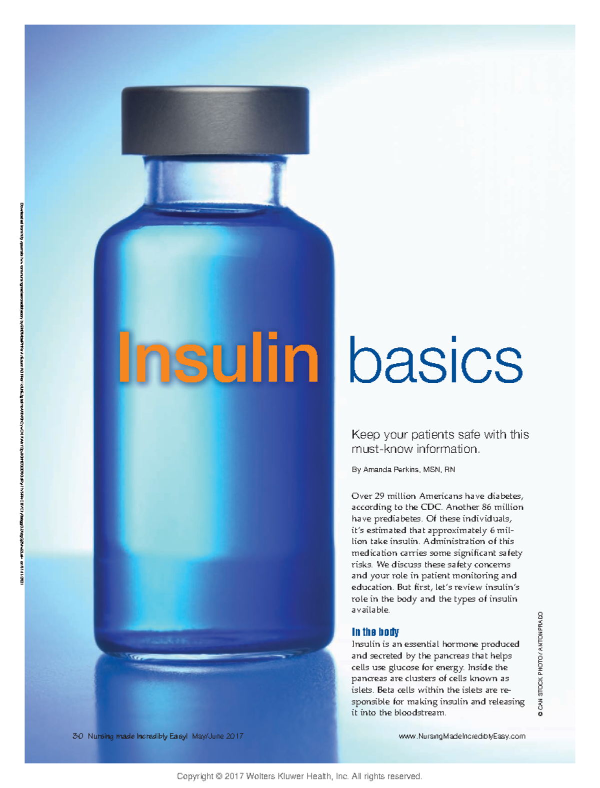 Insulin basics - Downloaded from journals.lww/nursingmadeincrediblyeasy ...