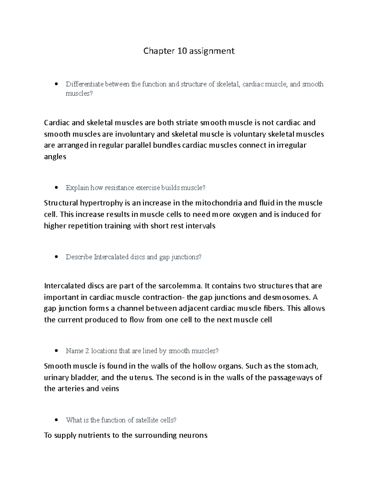 Document 88 - the muscle tissue explanation assignment - Chapter 10 ...