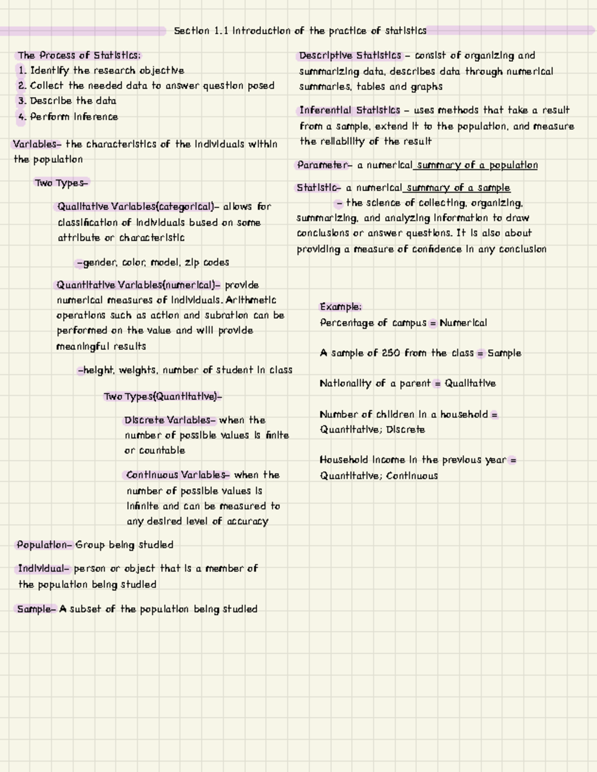 Section 1.1 Notes - Section 1 introduction of the practice of ...