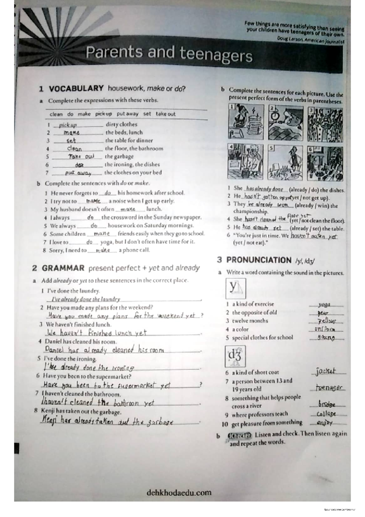 Workbook 4a,4b,4c - Worbook resuelto - Inglés I - Studocu