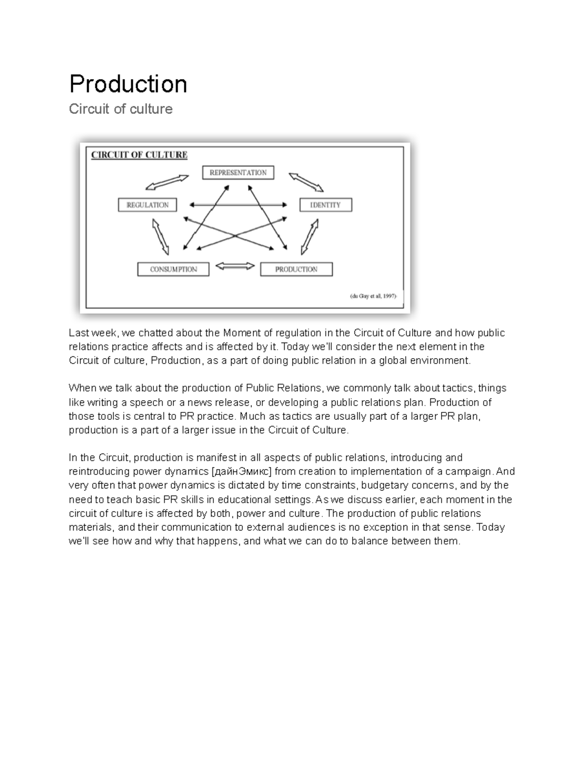 W4 - Production and Representation in the Circuit of Culture ...