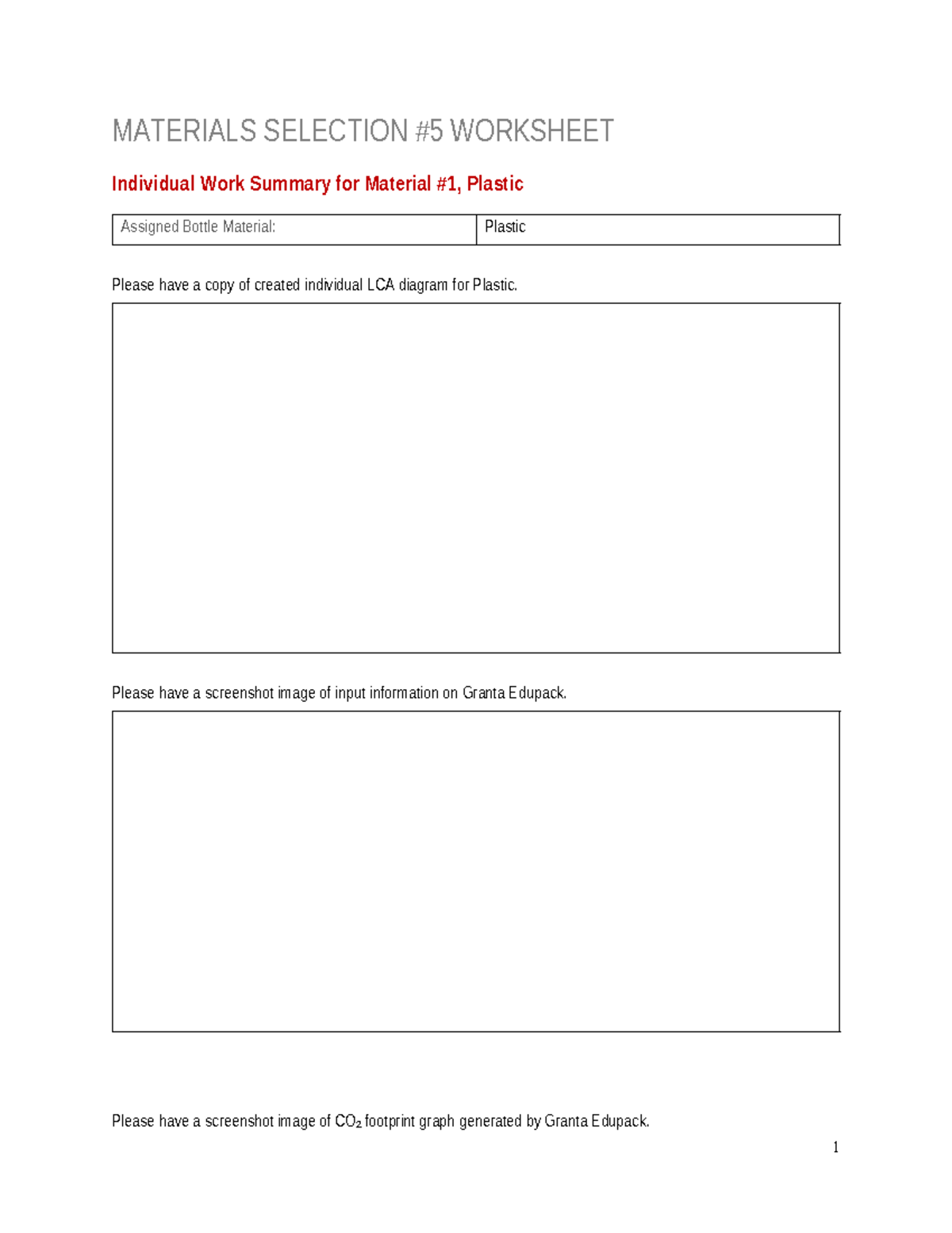 Materials Science Lab 5 - Material Selection for Sustainability ...