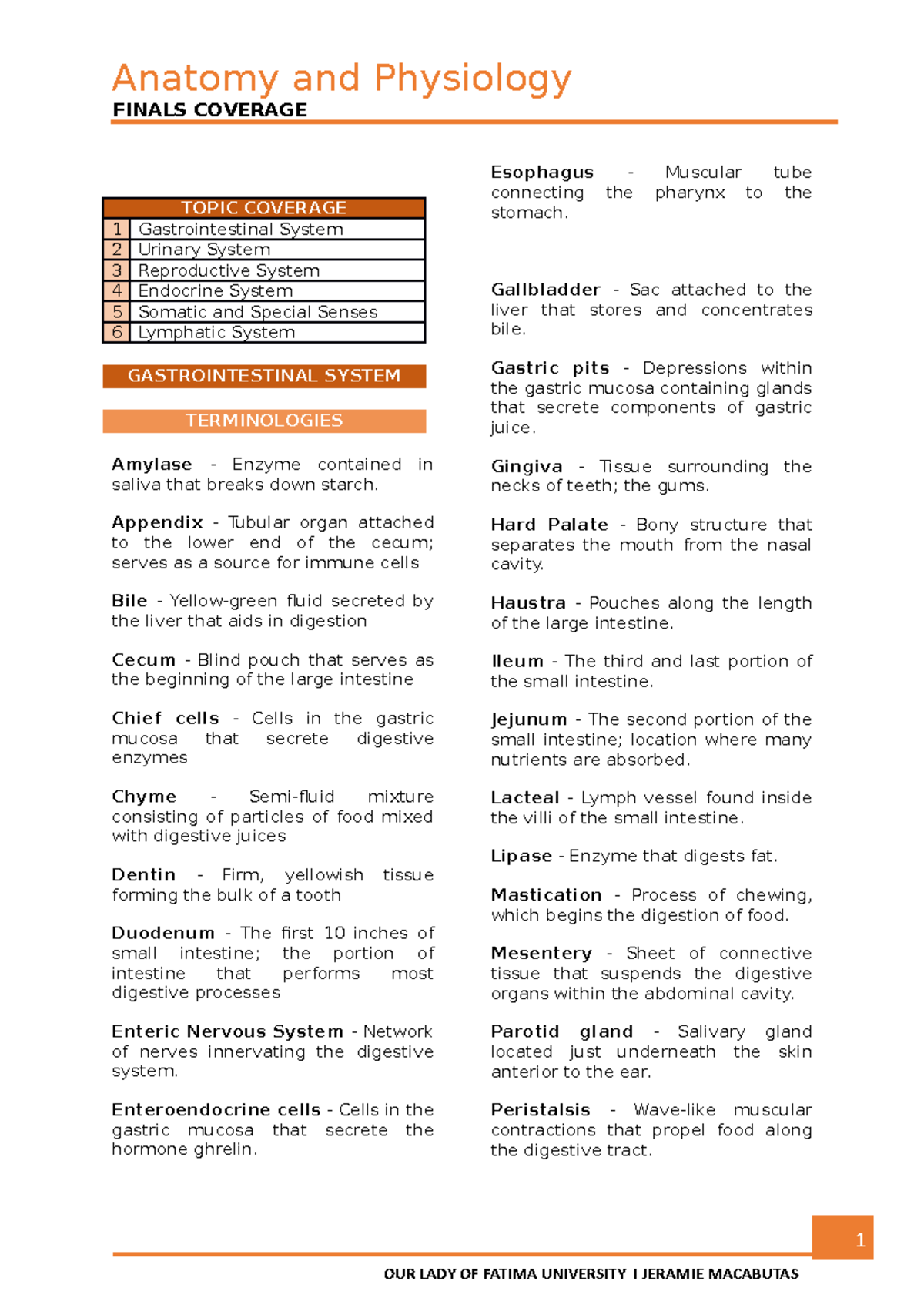 Anaphy Finals Transes - OUR LADY OF FATIMA UNIVERSITY I JERAMIE ...