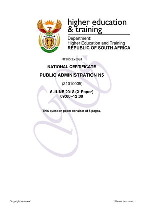 PA N5 Notes 1 - PUBLIC ADMINISTRATION N5 NOTES MODULE 1 POLICY AND ...