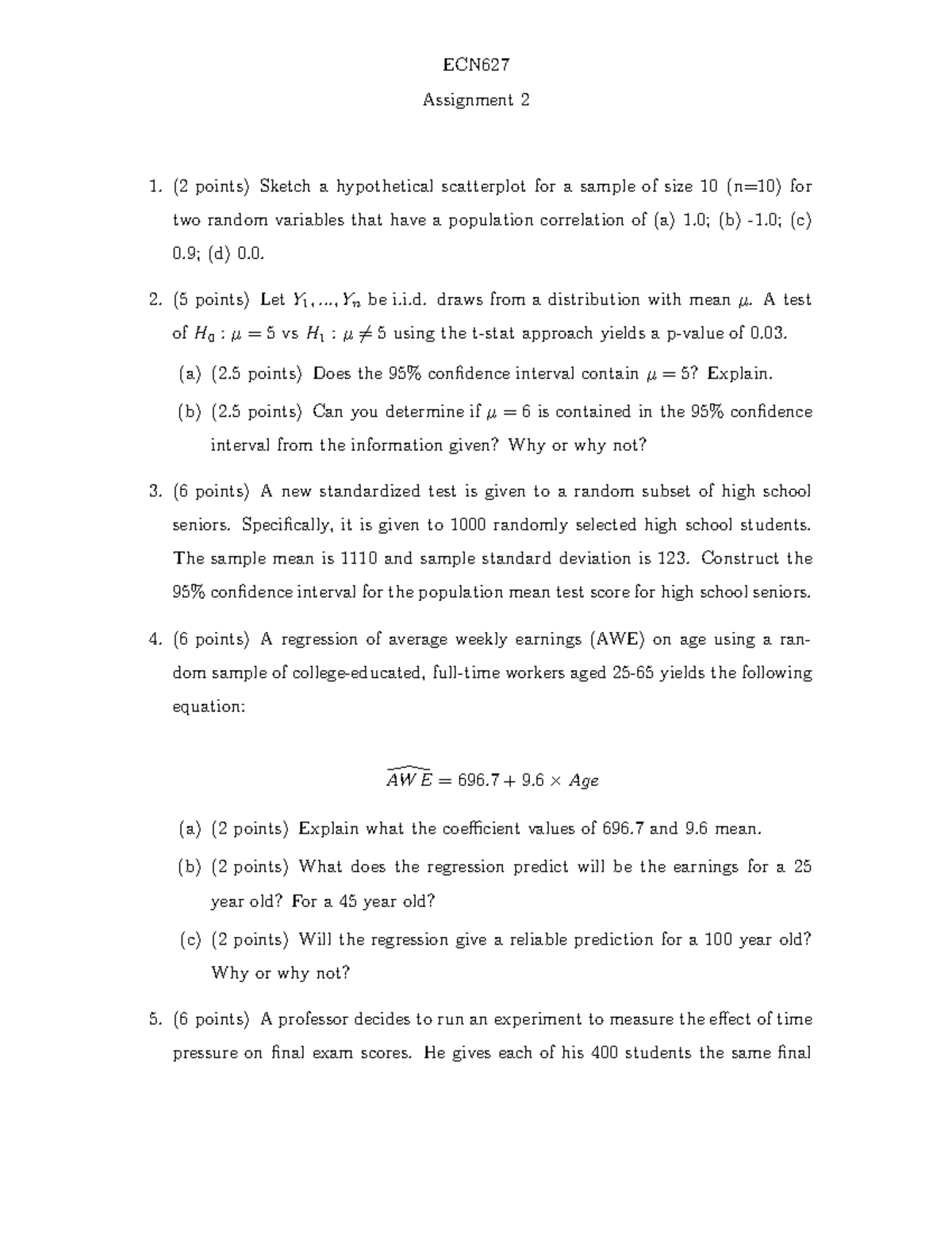 Assignment 2 - ECN Assignment 2 (2 points) Sketch a hypothetical ...