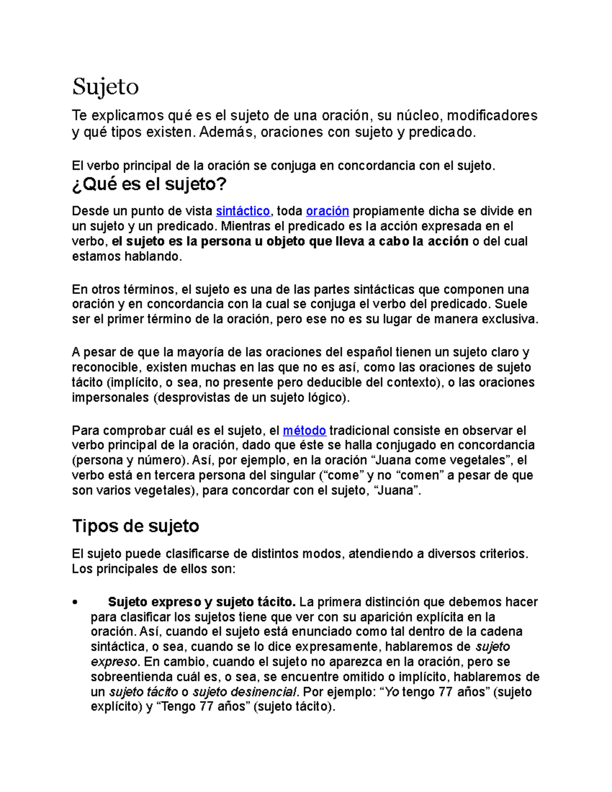 Sujeto - Sujeto Te explicamos qué es el sujeto de una oración, su ...