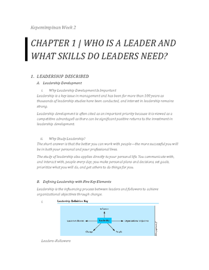 Chapter 1 summary - Leadership: Theory Application and Skill ...
