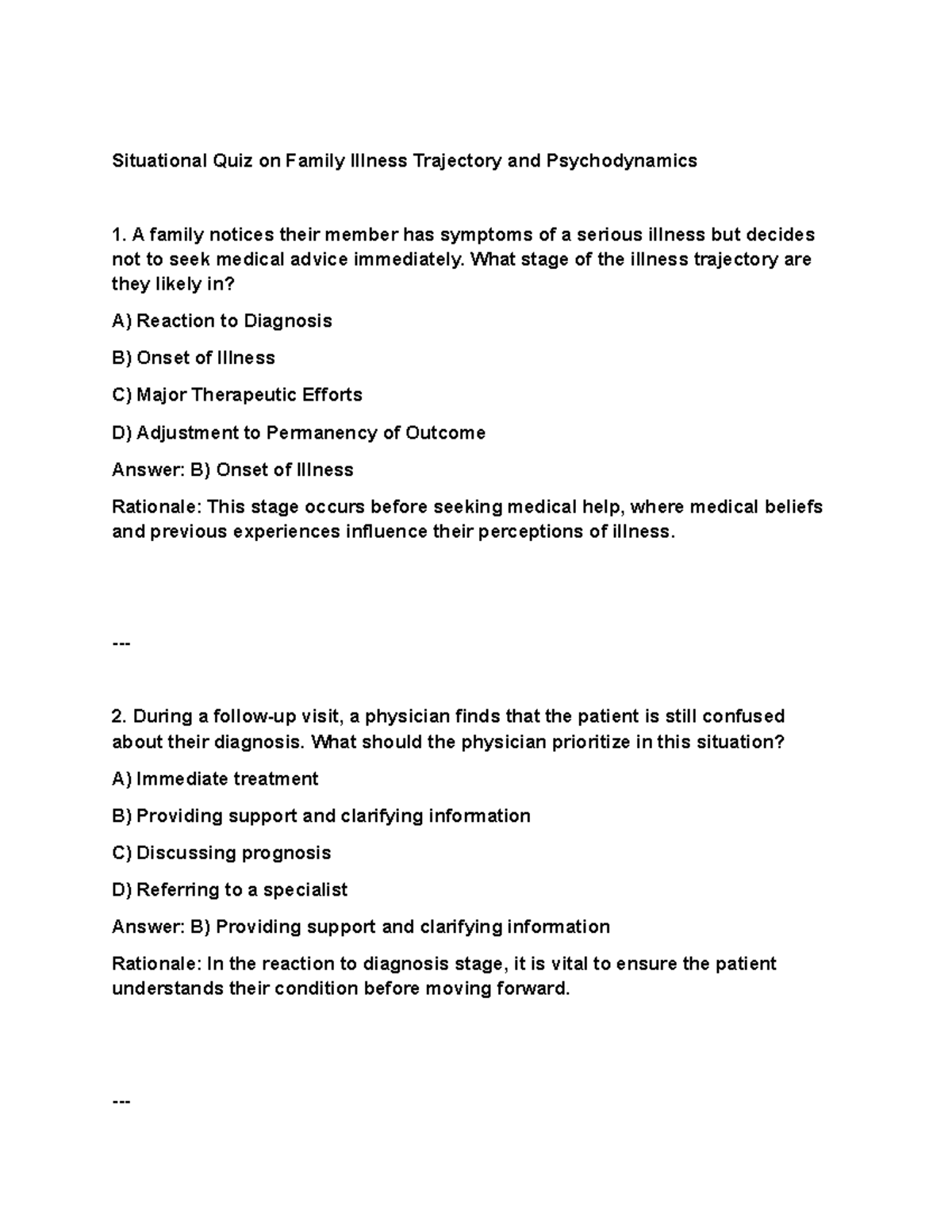 Inbound 6382588093055036223 - Situational Quiz on Family Illness ...