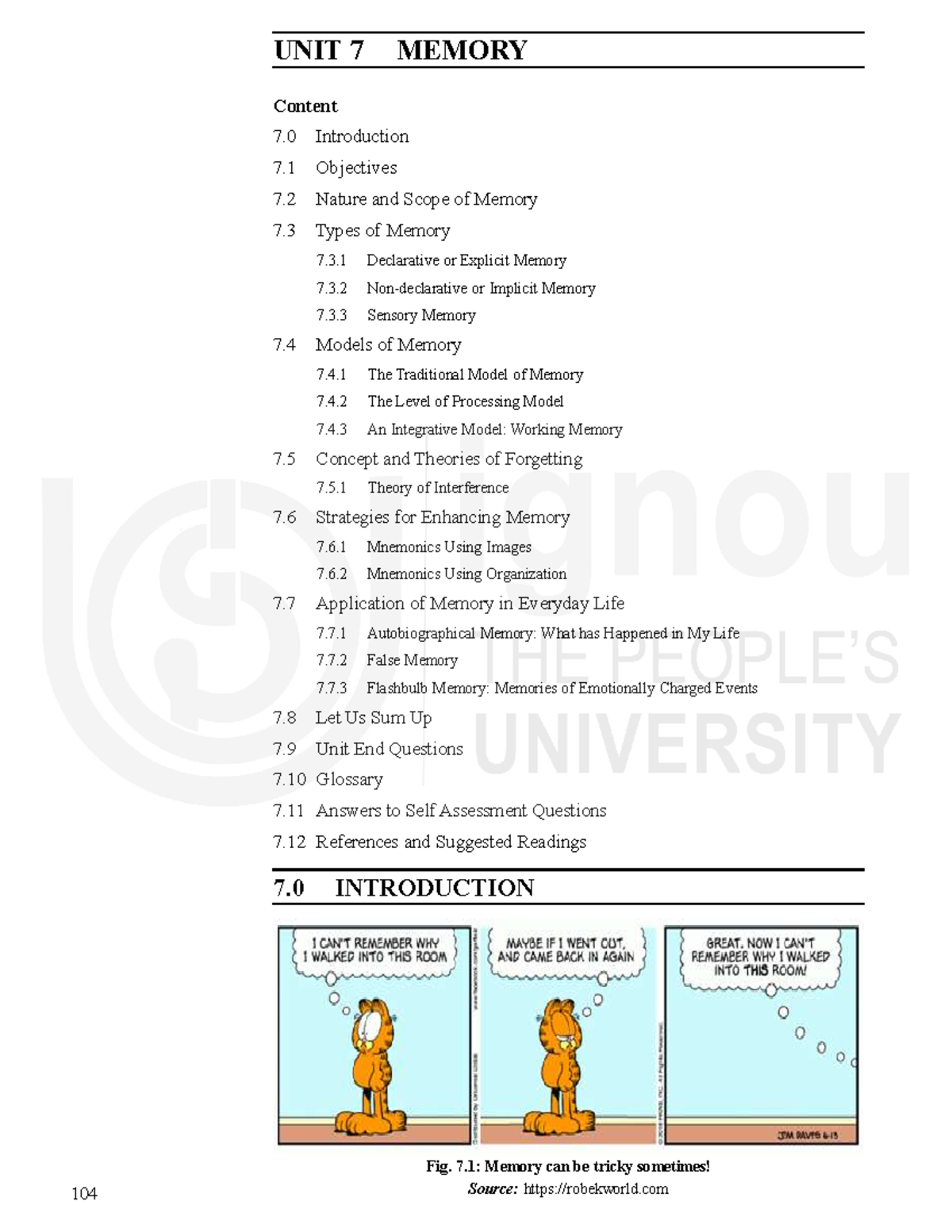 Unit7 - Dissertation guideline - Learning and Memory UNIT 7 MEMORY Content 7 Introduction 7 ...