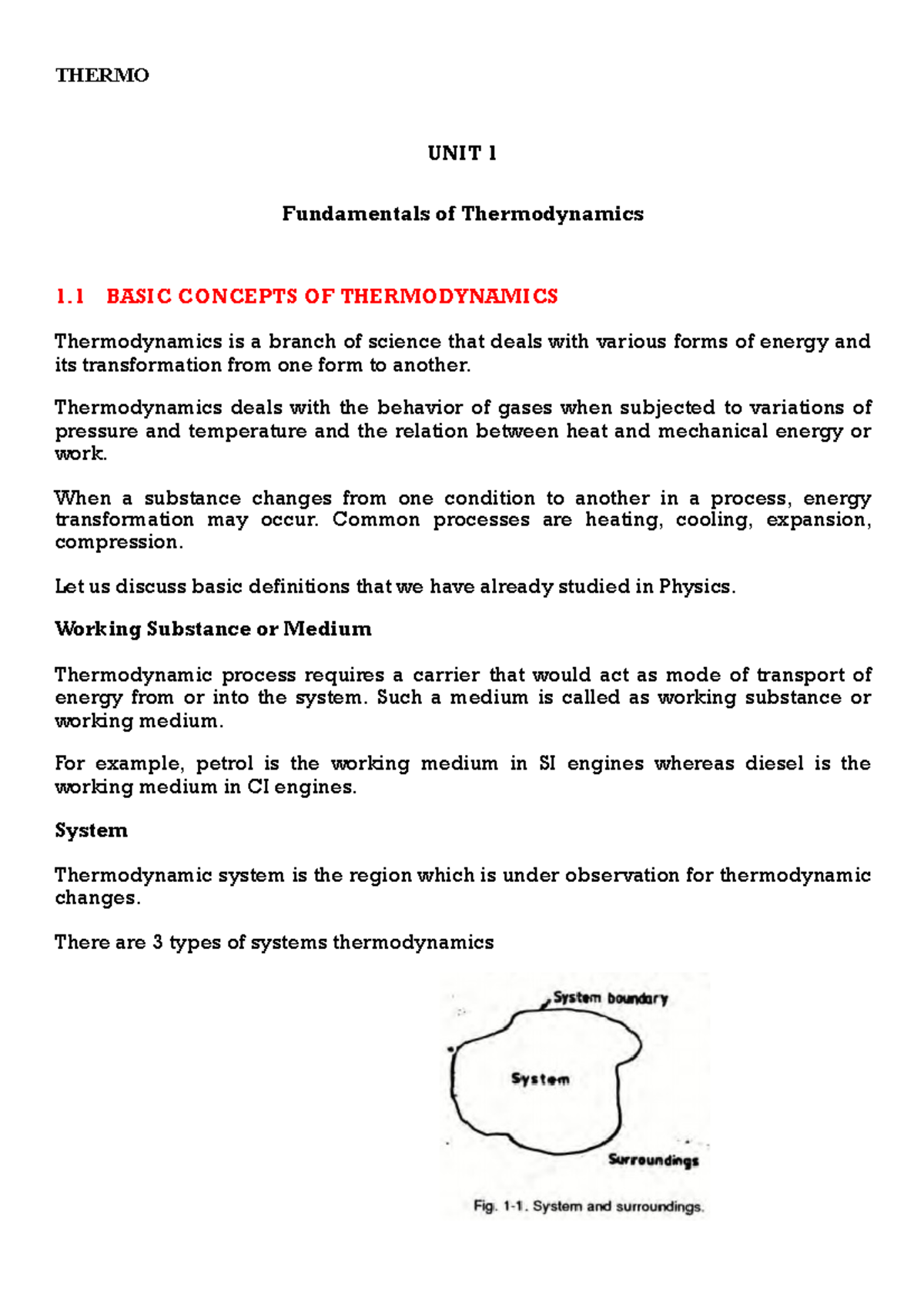 Unit 1 fundamentals of thermodynamics 4 - THERMO UNIT 1 Fundamentals of ...